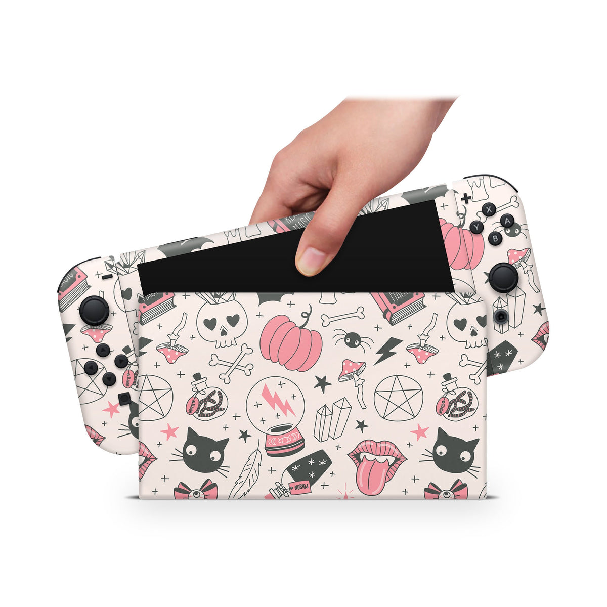 Oled Nintendo Switch Skin Decals Magical Pinky Full Wrap Vinyl ...
