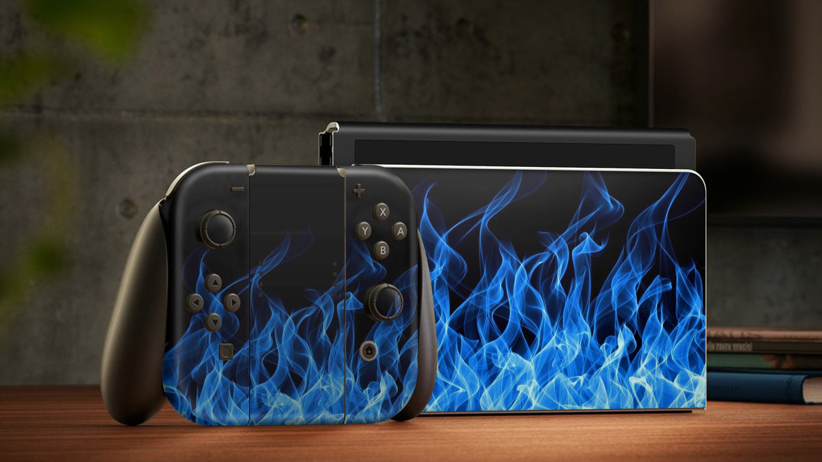 Oled Nintendo Switch Skin Decals Inferno Cobalt Full Wrap Vinyl ...