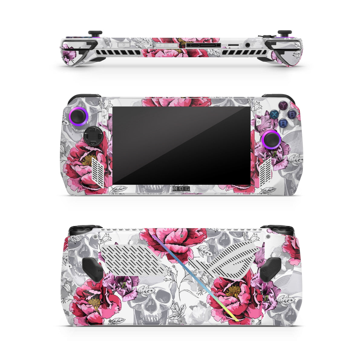 Asus Rog Ally Skins Vinyl Sticker Skulls Roses Design Premium Skin ...