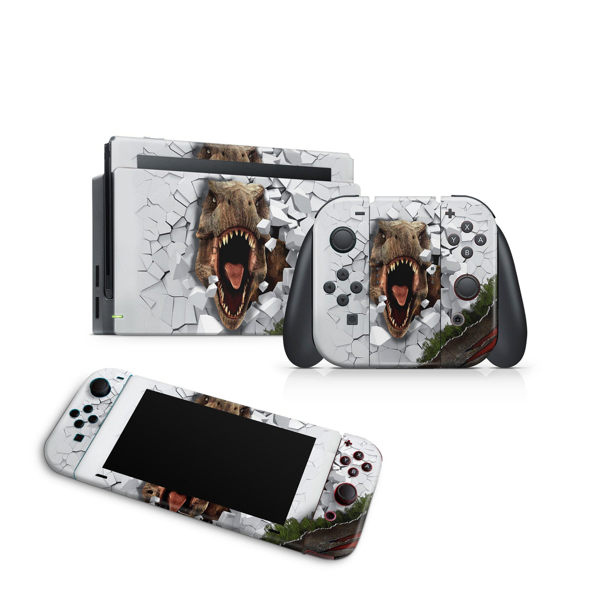 Nintendo Switch Skin Decal For Console Joy-Con And Dock Tyrannosaur ...