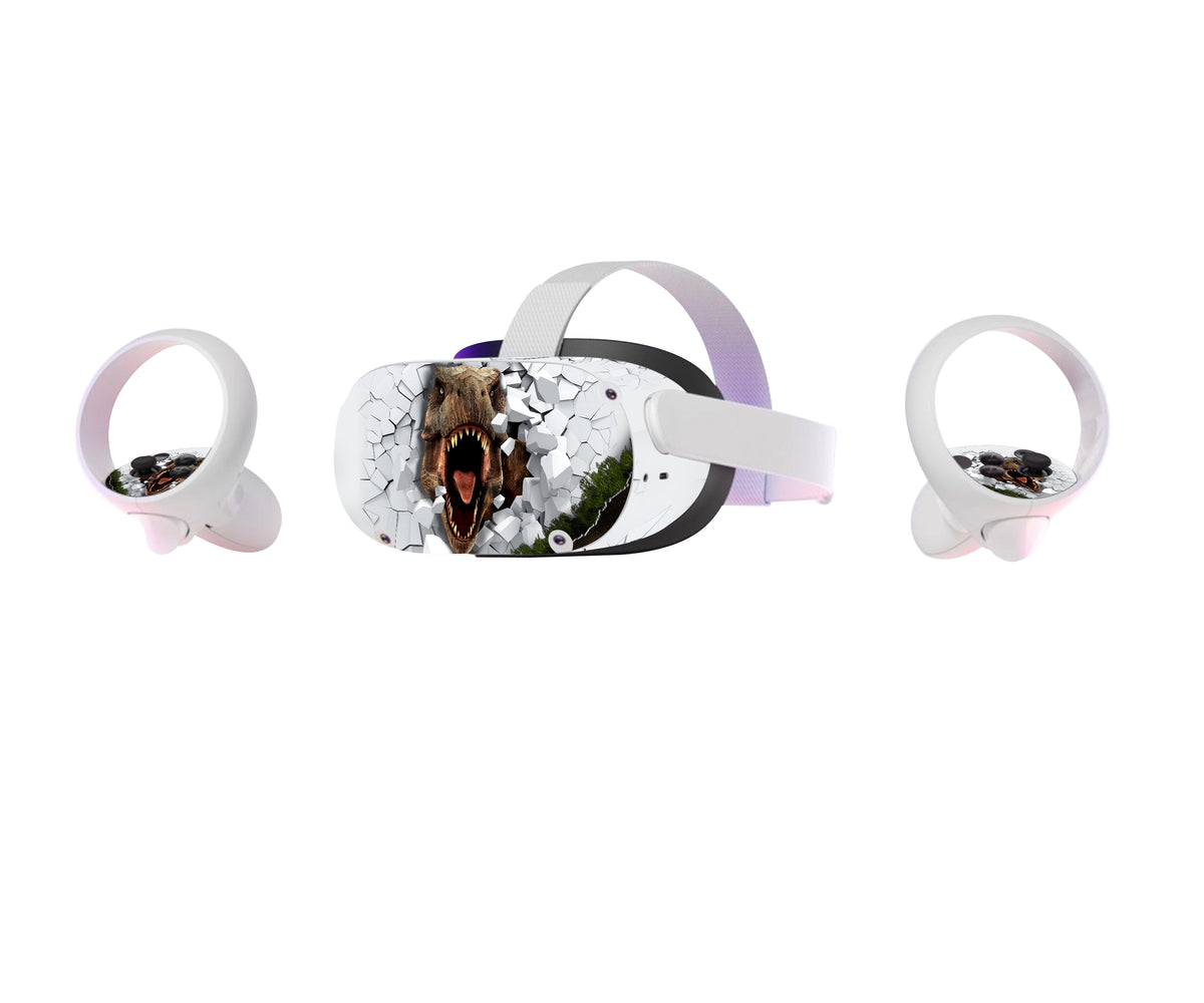 Oculus Quest 2 Skin Decals - T-Rex - Wrap Vinyl Sticker | ZoomHitskins