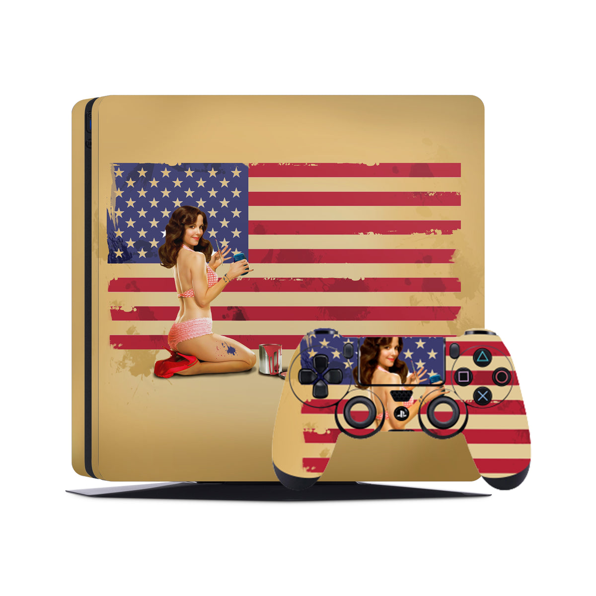 PS4 Skin Decals - USA Vintage - Full Wrap Vinyl Sticker | ZoomHitskins