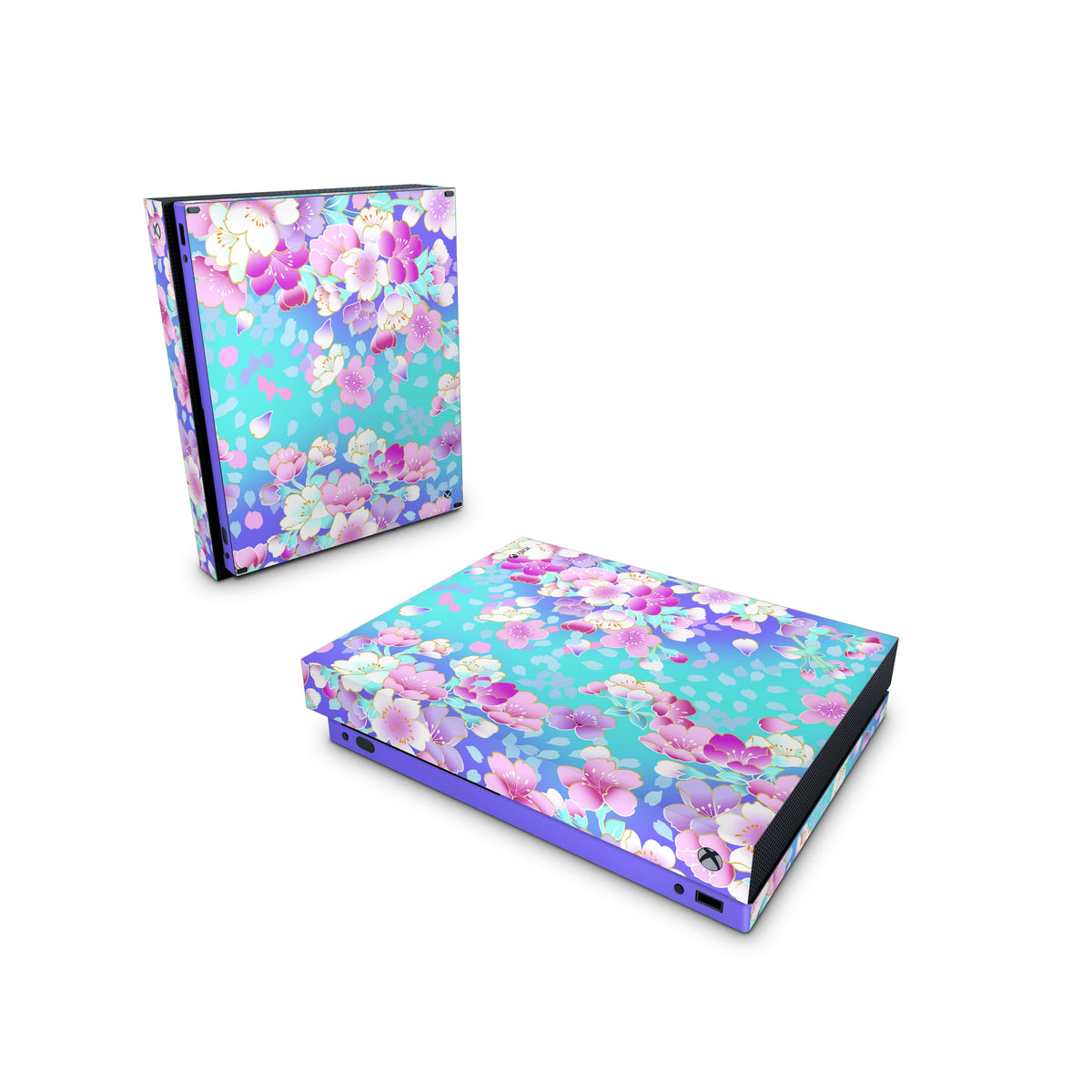 Xbox One Skin Decals - Baby Blue Flowers - Wrap Vinyl Sticker ...