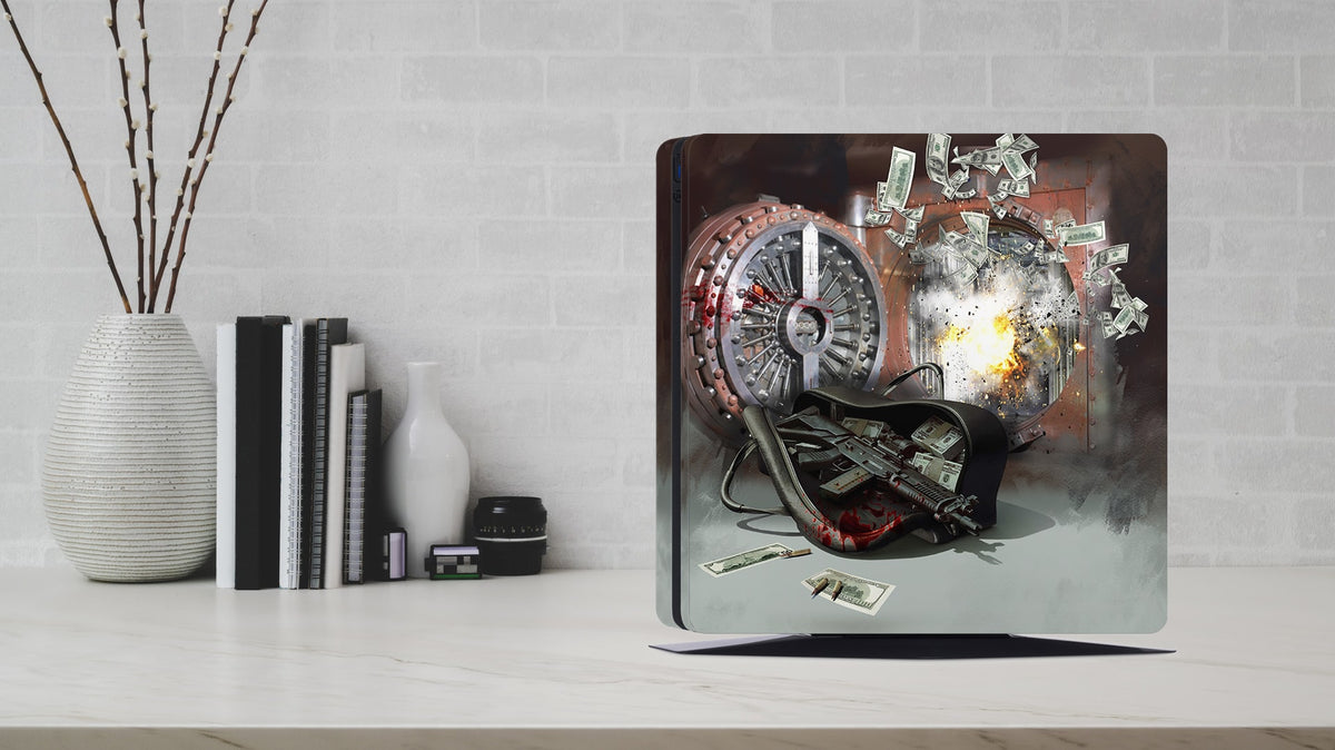 PS4 Skin Decals - Bank Robbery - Full Wrap Vinyl Sticker | ZoomHitskins