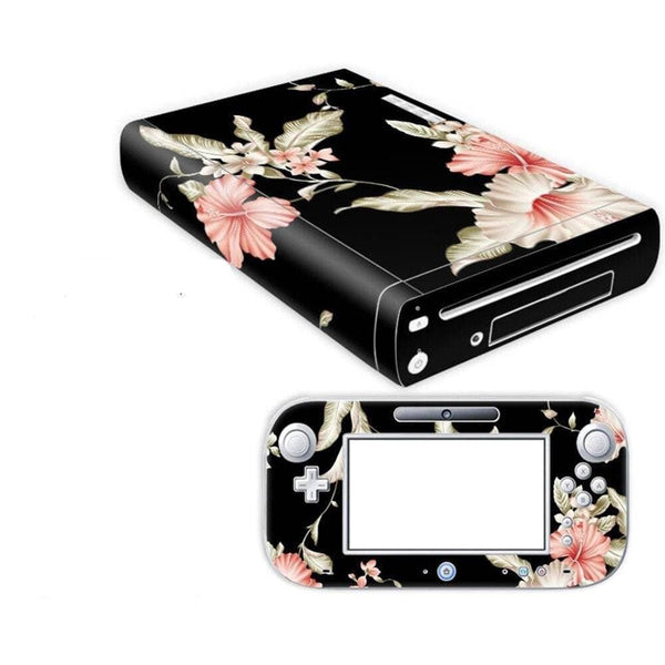 Wii U Console Skin Decal Sticker Hibiscus Custom Design Set ZoomHitskins