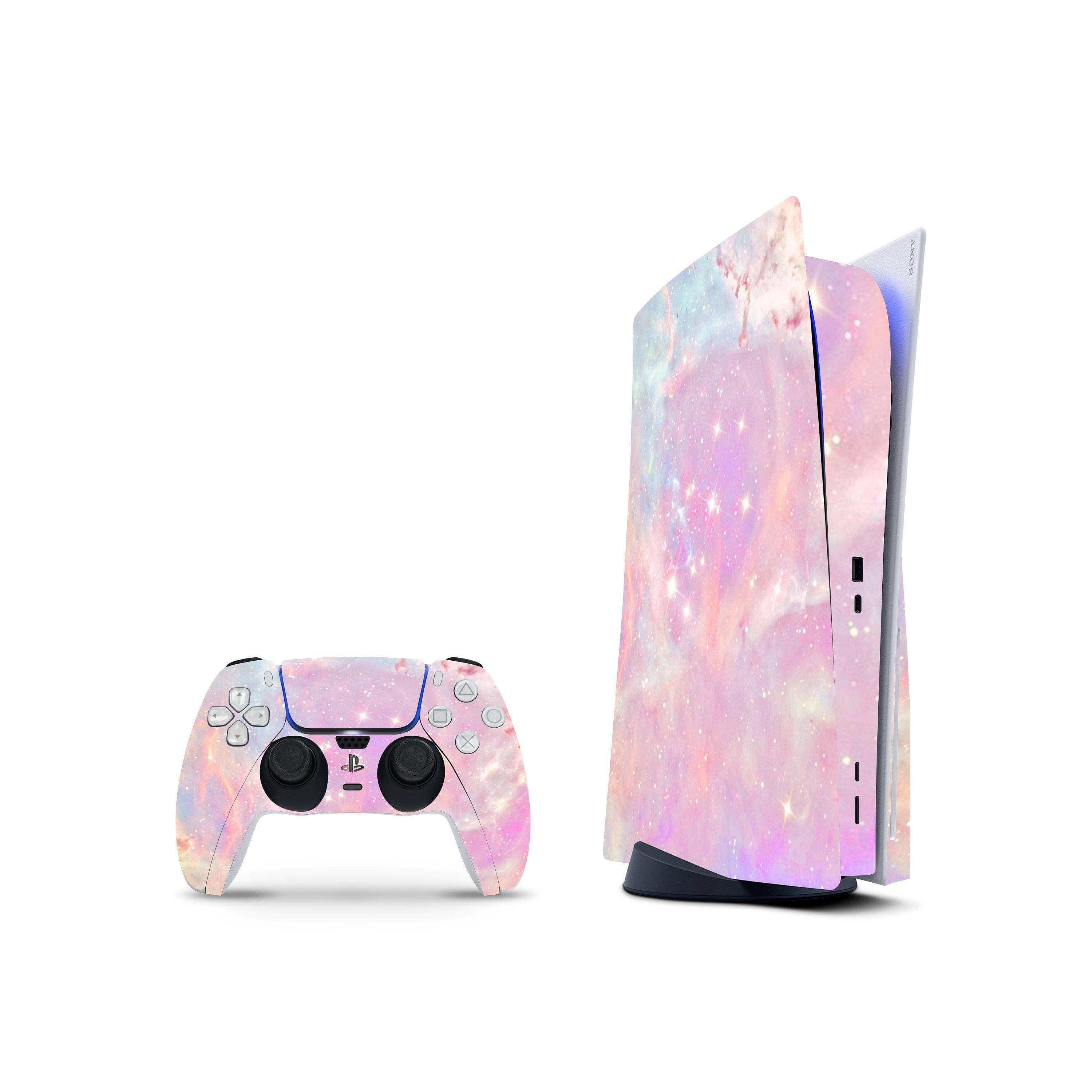 PS5 Skin Decals - Pink Galaxial - Full Wrap Vinyl Sticker | ZoomHitskins