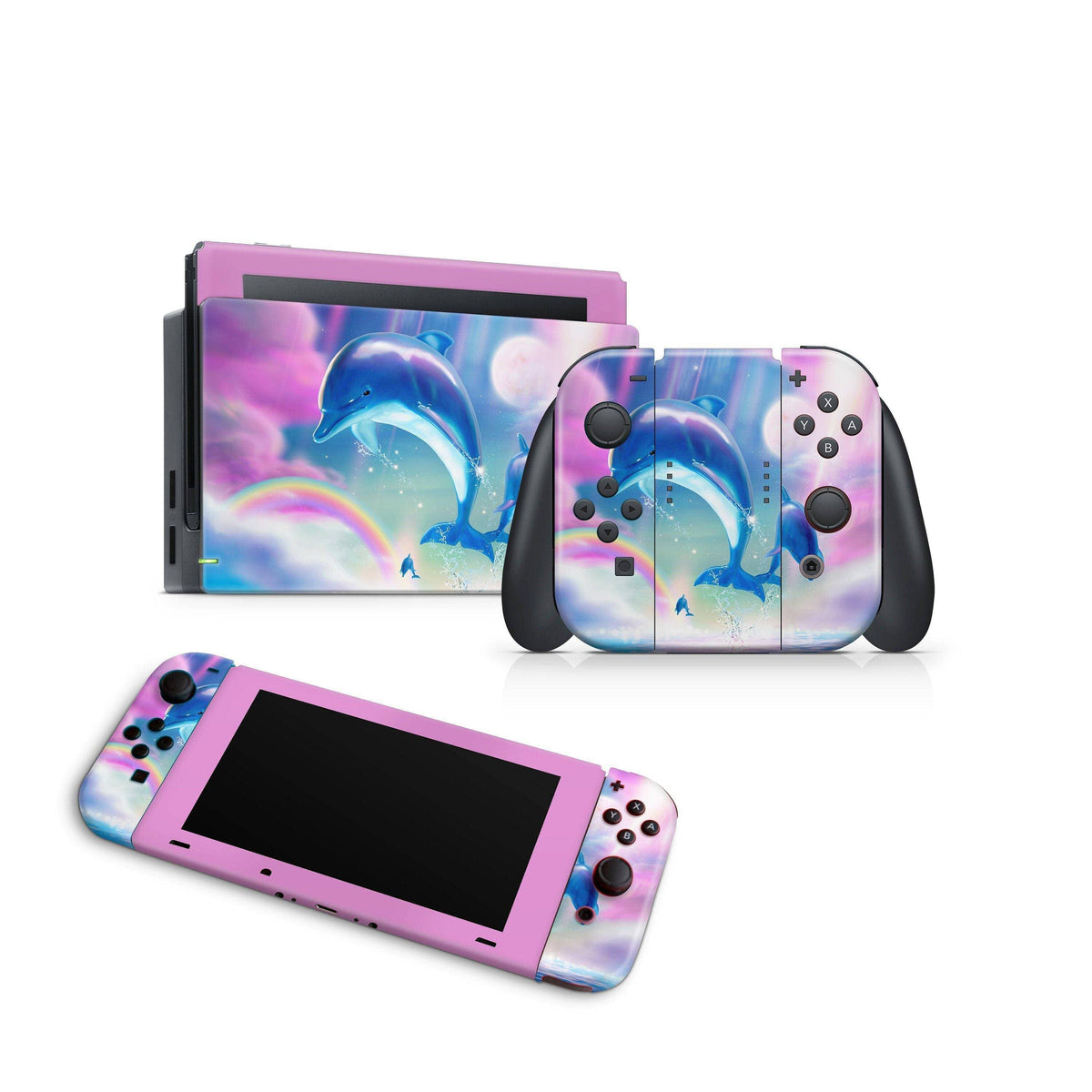 Nintendo Switch Skin Decals - Dolphins - Wrap Vinyl Sticker | ZoomHitskins