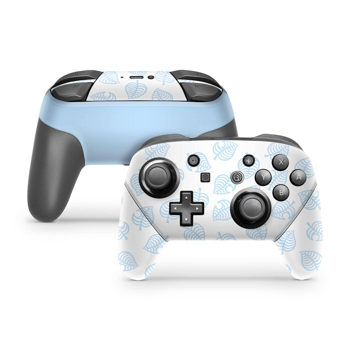 Nintendo Pro Switch Controller Skin Decals - Blue Leaves - Wrap Vinyl ...