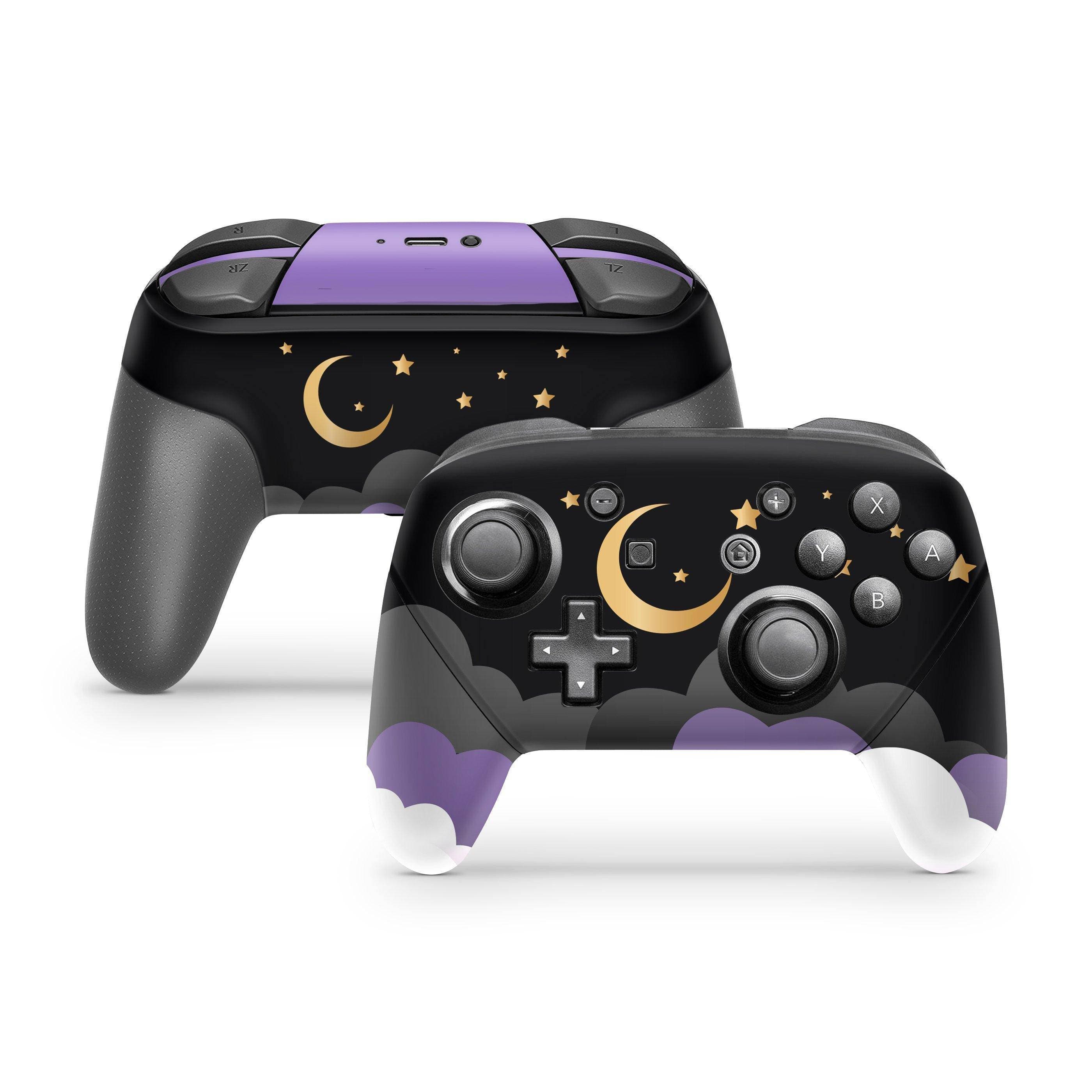 Nintendo Pro Switch Controller Skin Decals - Moon Black - Wrap Vinyl ...